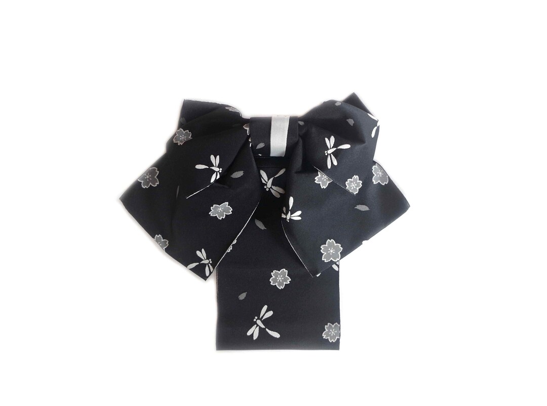 Musubi Obi for Yukata black Musubi Obi Can Be Easily Worn and Cute. A ...