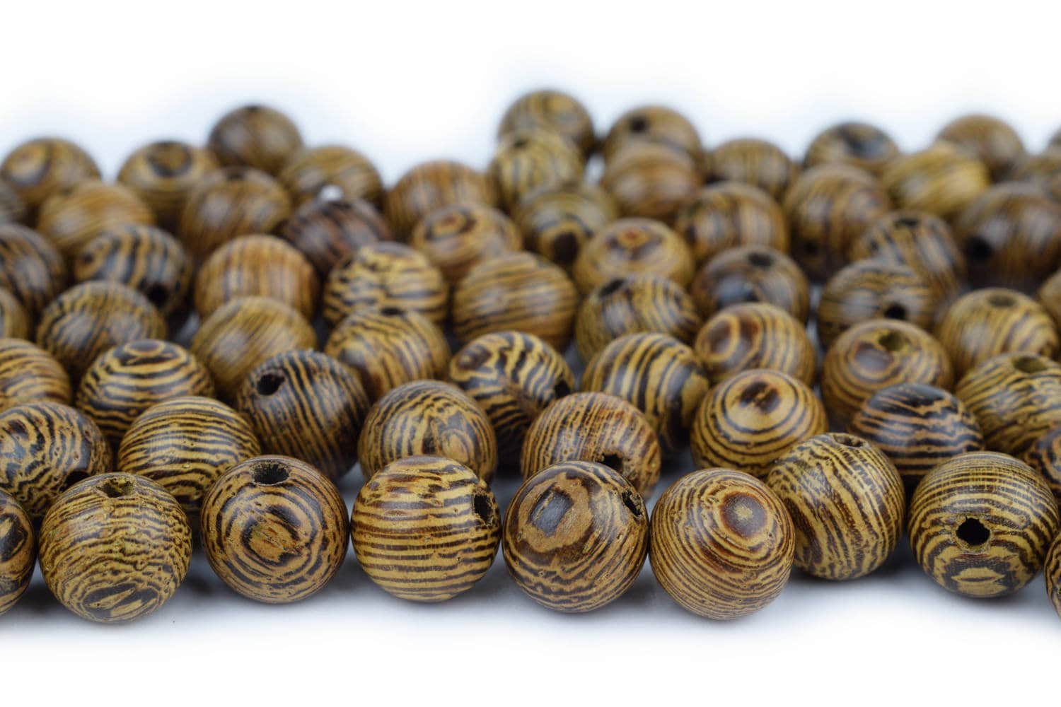 Natural Tiger Grain Wood Beads 8mm Round Mala Prayer Wooden | Etsy