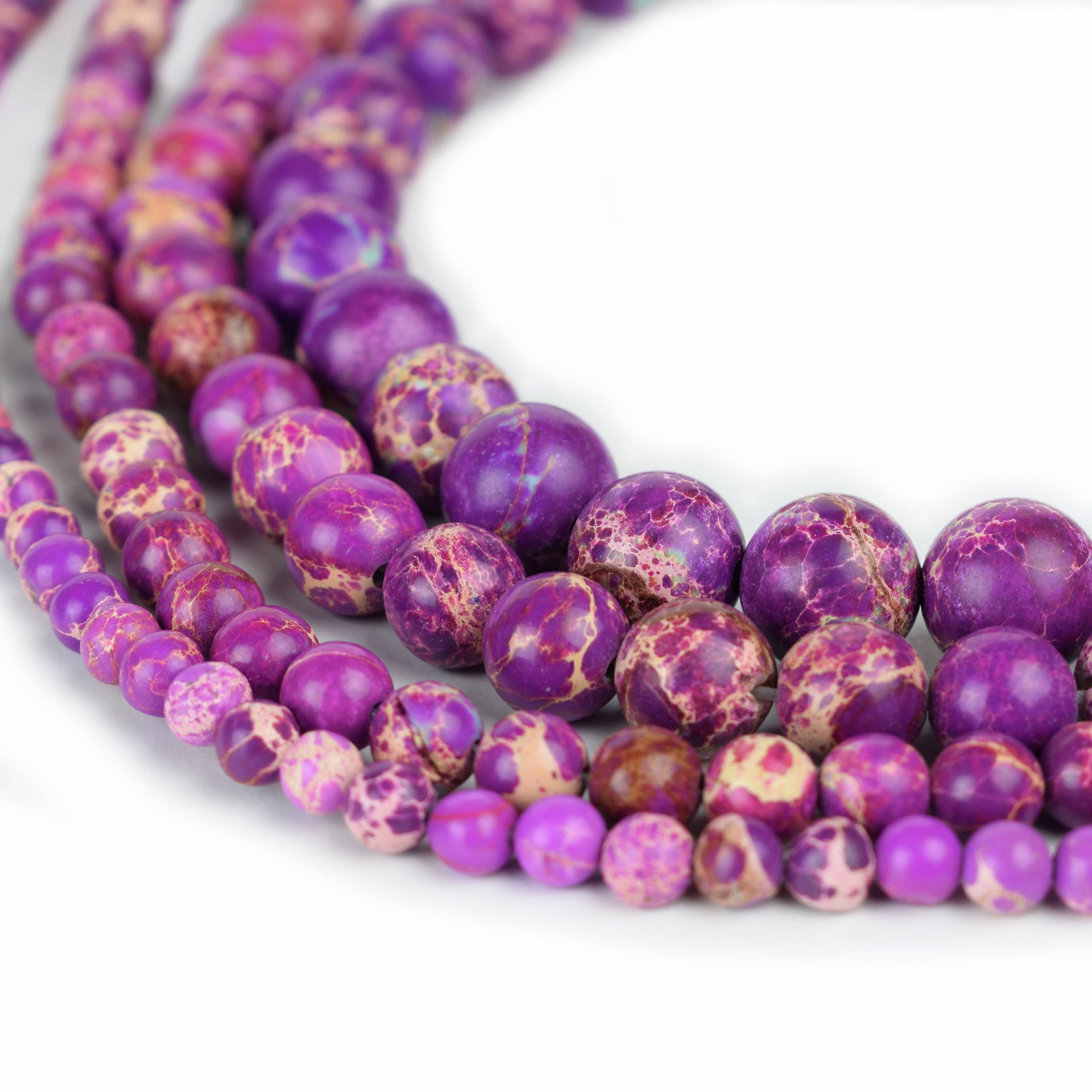 Purple Sea Sediment Jasper Beads 4m 6mm 8mm 10mm 12mm Round 15 Inch ...