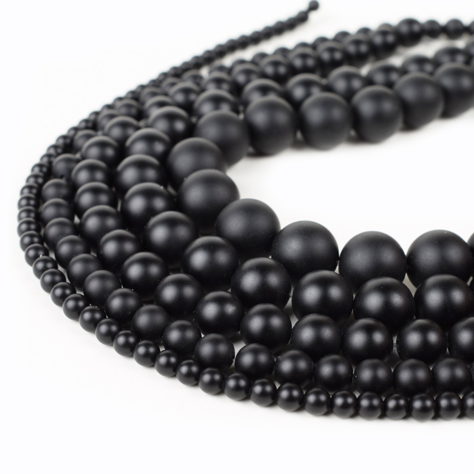 Natural Matte Black Onyx Beads 4mm 6mm 8mm 10mm 12mm 14mm Genuine ...