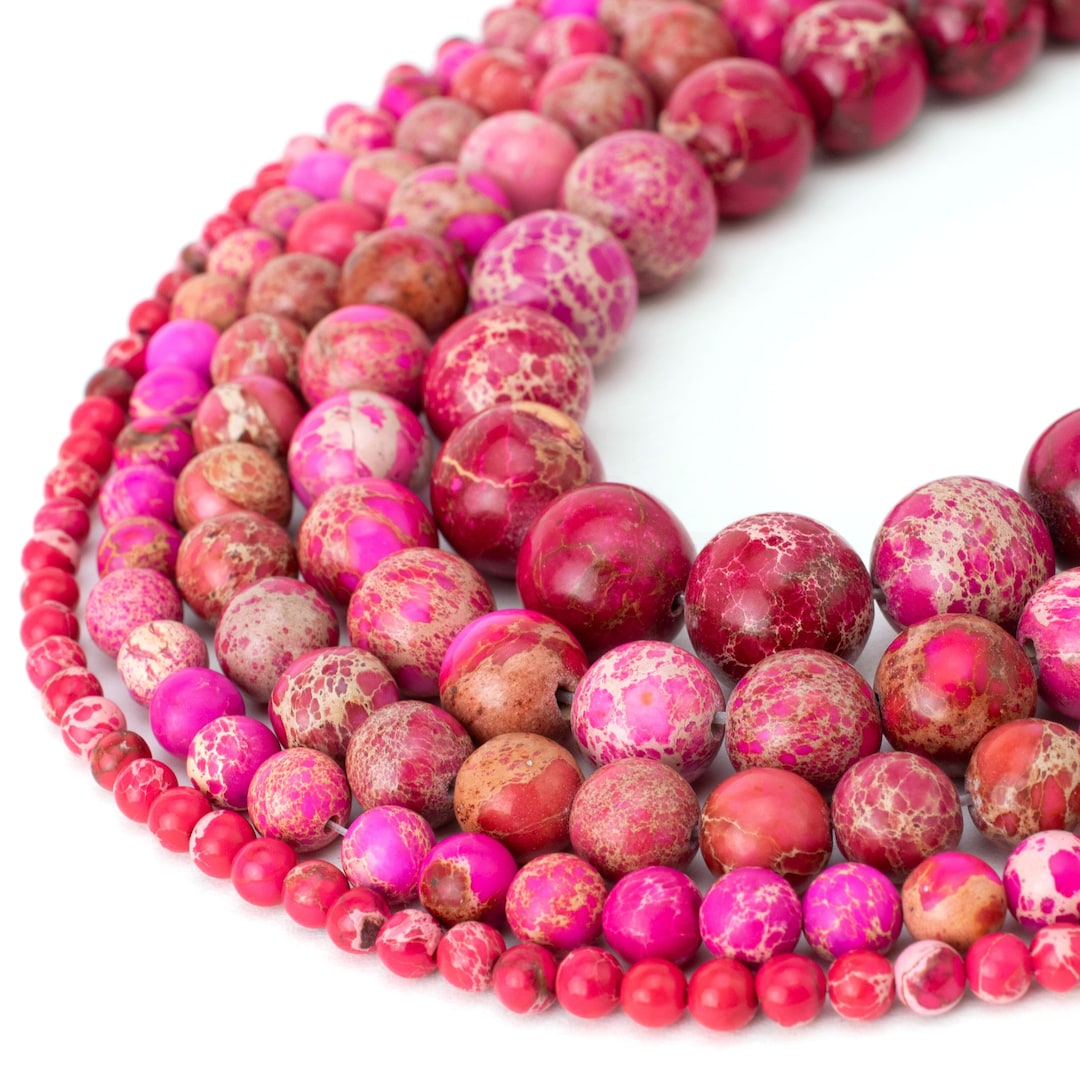Pink Sea Sediment Jasper Beads 4m 6mm 8mm 10mm 12mm Regalite Round ...