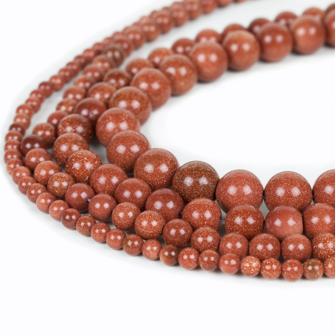 Goldstone Beads Round Sandstone 15" Strand Natural Wholesale Loose 4mm ...