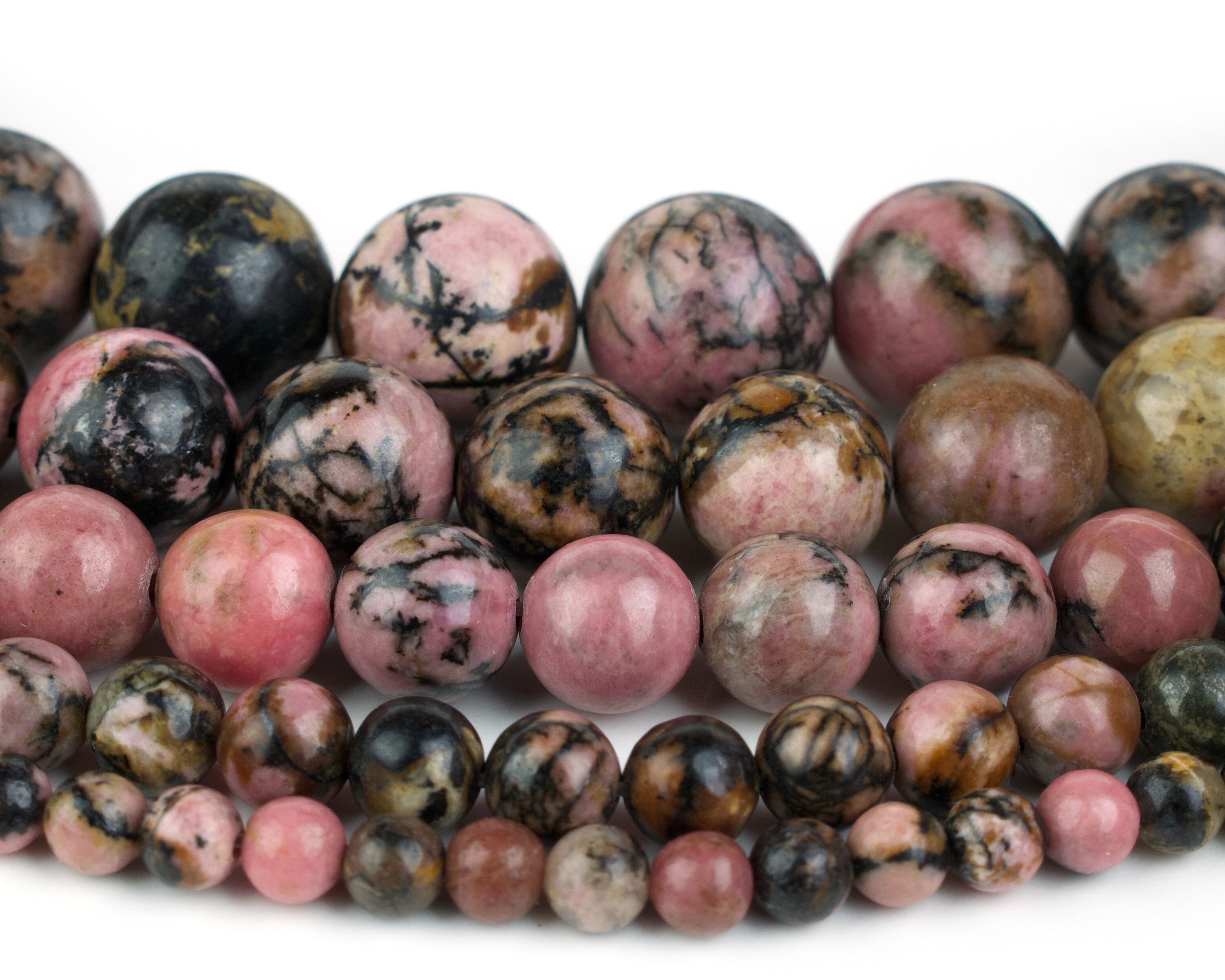Natural Rhodonite Beads 4mm 6mm 8mm 10mm 12mm Round Full - Etsy