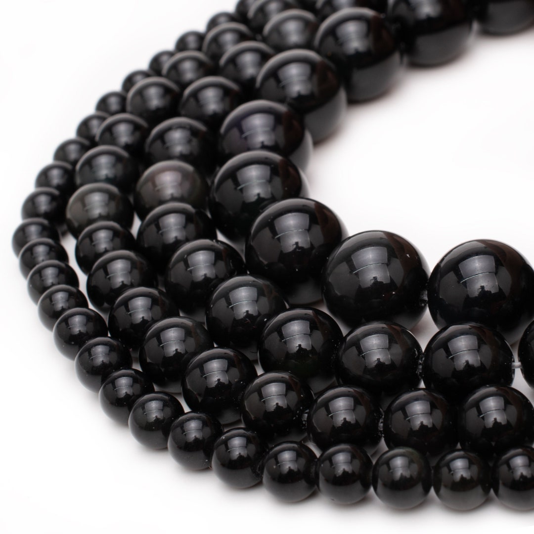 Natural Rainbow Obsidian Beads AAA | 6mm 8mm 10mm 12mm Round Bead Craft ...