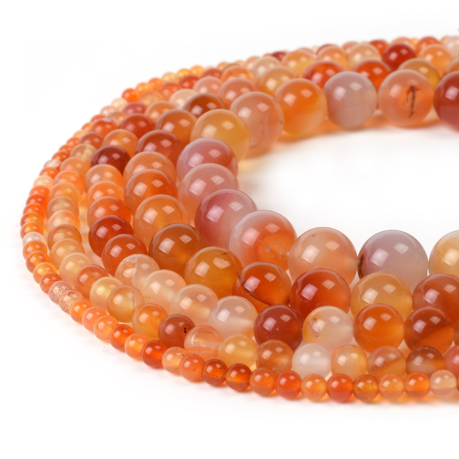 Natural Carnelian Beads, Full 15.5