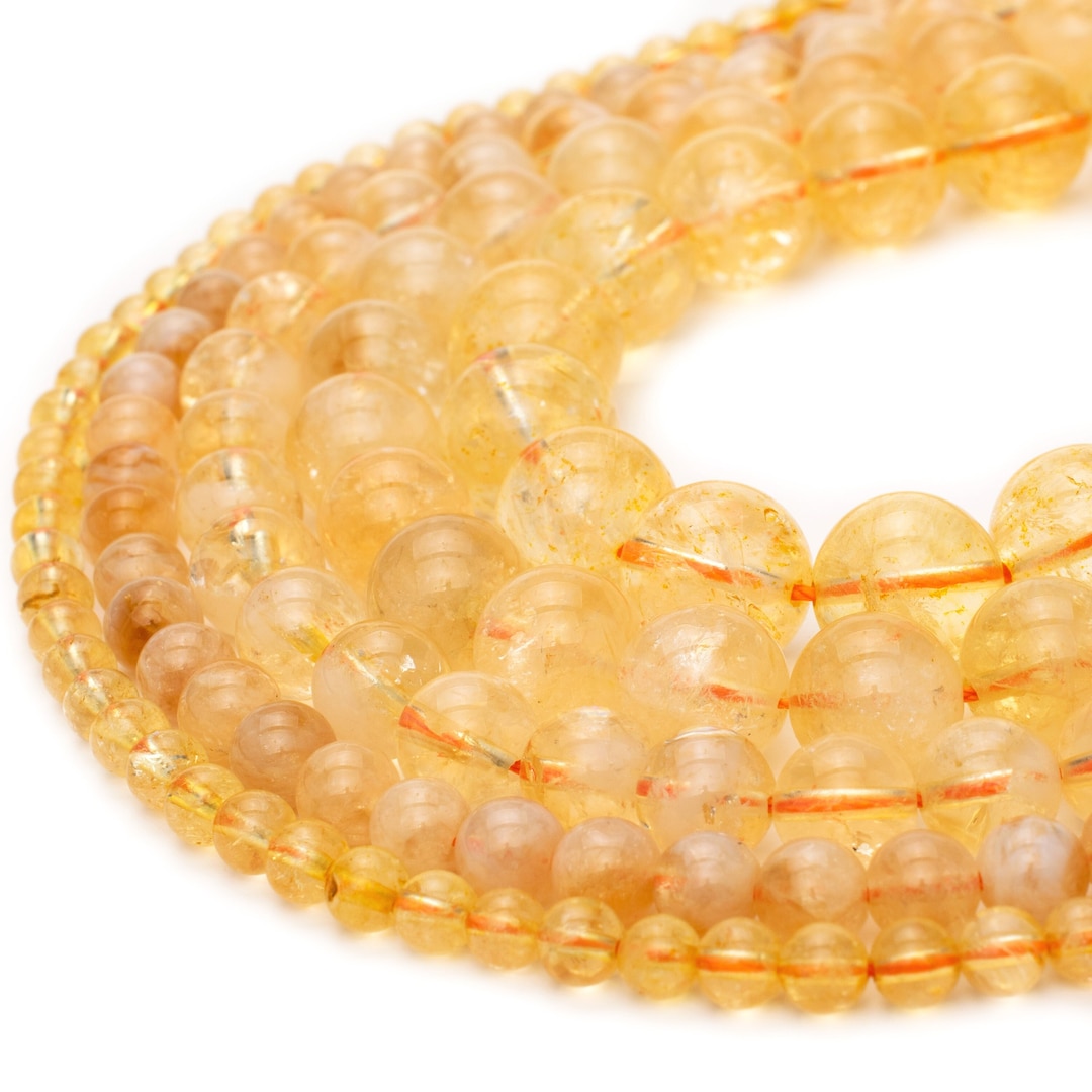 Natural Citrine Beads AAA Round 15