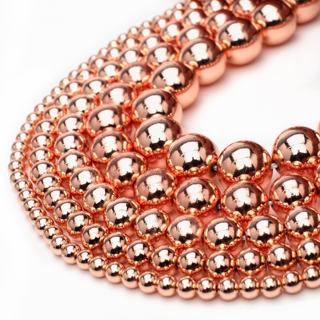 Rose Gold Hematite Beads 3mm 4mm 6mm 8mm 10mm 12mm Non-magnetic Loose ...
