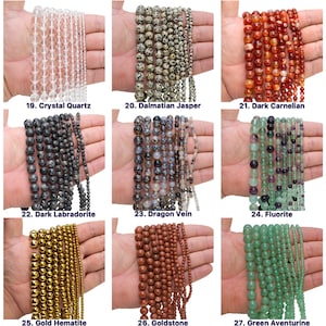 Natural Gemstone Bead Strand 15" 4mm 6mm 8mm 10mm 12mm Round Wholesale ...