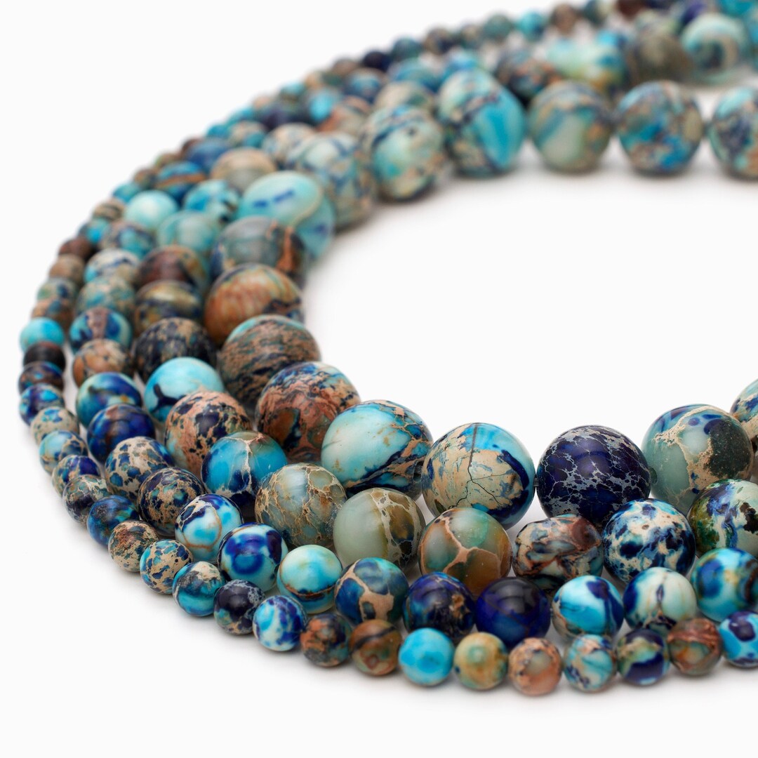 Blue Galaxy Sea Sediment Jasper Beads 4mm 6mm 8mm 10mm Regalite Round ...