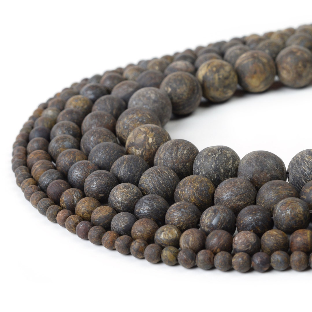 Natural Matte Bronzite Beads Strand 15" Round Mala 4mm 6mm 8mm 10mm ...