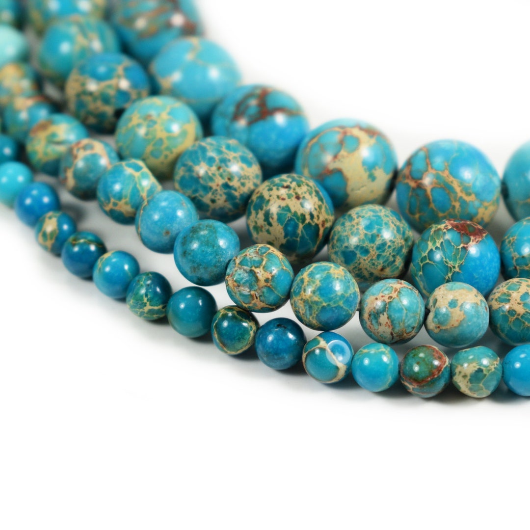 Turquoise Sea Sediment Jasper Beads 4m 6mm 8mm 10mm 12mm Regalite Round ...