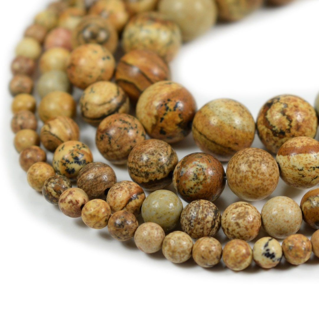 Natural Picture Jasper Beads, Full 15.5