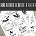 HALLOWEEN WINE Labels/halloween Party/party Favors/spooky Drinks - Etsy