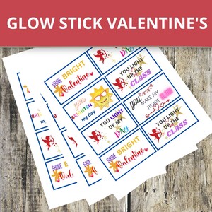 GLOW STICK Valentine's/school Valentine's/valentine's Cards/kid's ...