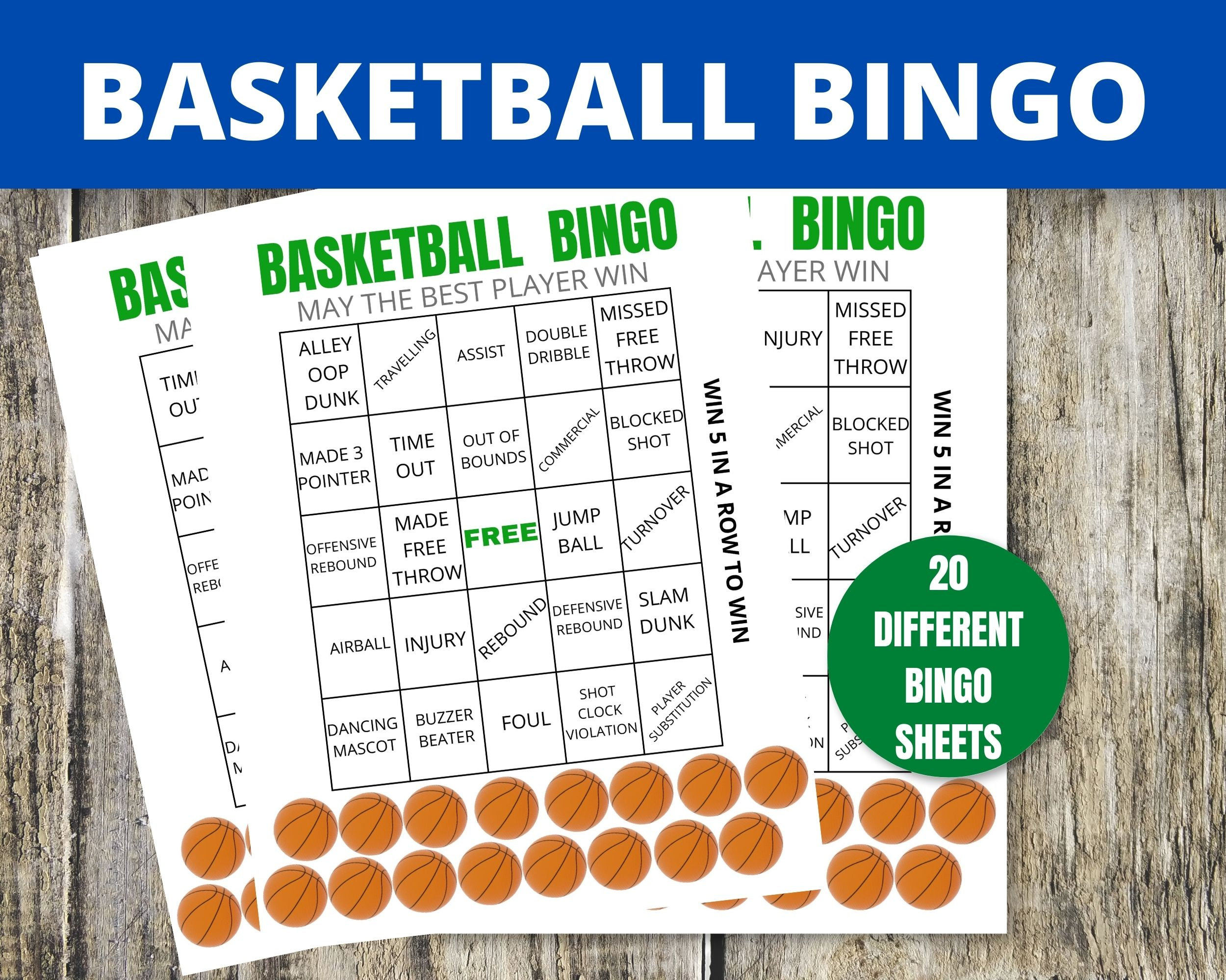 BASKETBALL TOURNAMENT Bingo 2023 | 20 Unique Cards | Play During ANY ...