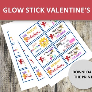GLOW STICK Valentine's/school Valentine's/valentine's Cards/kid's ...