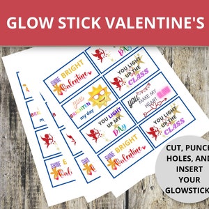 GLOW STICK Valentine's/school Valentine's/valentine's Cards/kid's ...
