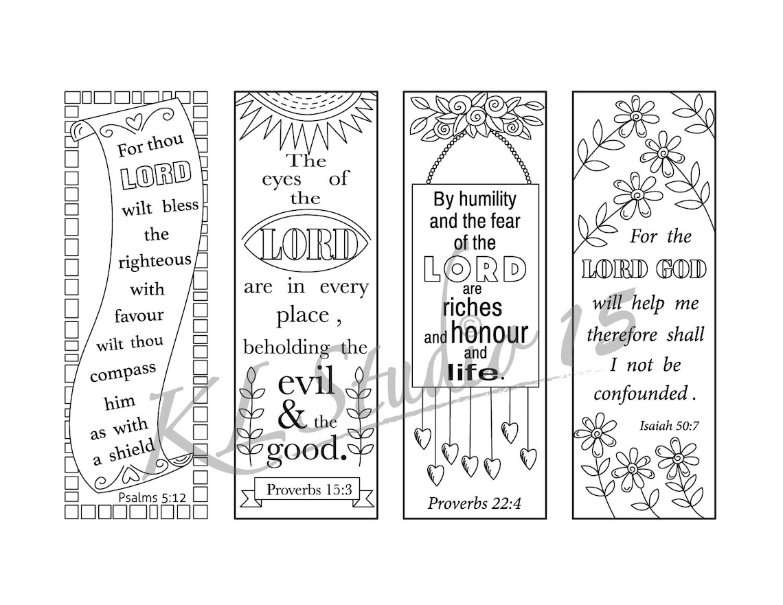 Bible Verse Coloring Bookmarks#5, Instant Download - Etsy