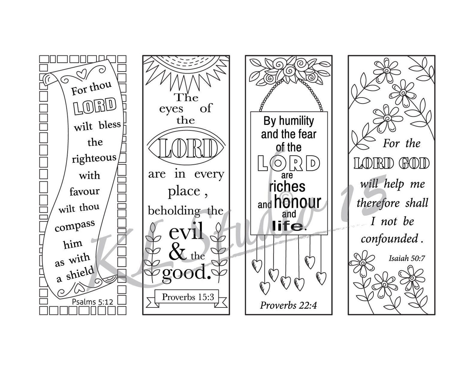 Bible Verse Coloring Bookmarks#5, Instant Download - Etsy