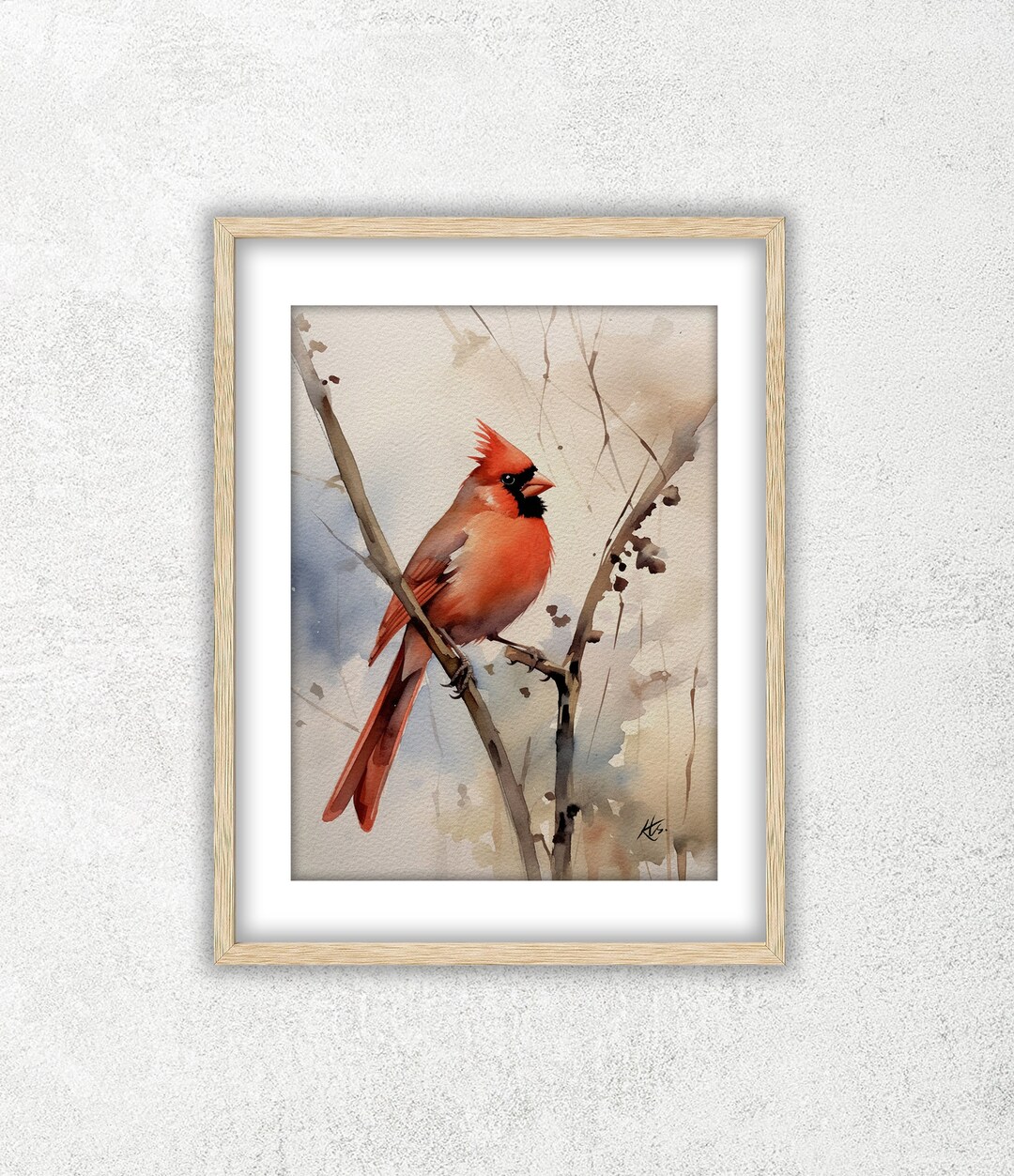Cardinal Watercolor Printable-2 - Wall Art Digital Download ...