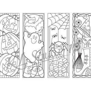 Halloween- Coloring Bookmarks Page, Instant Download, Relax Mandala ...