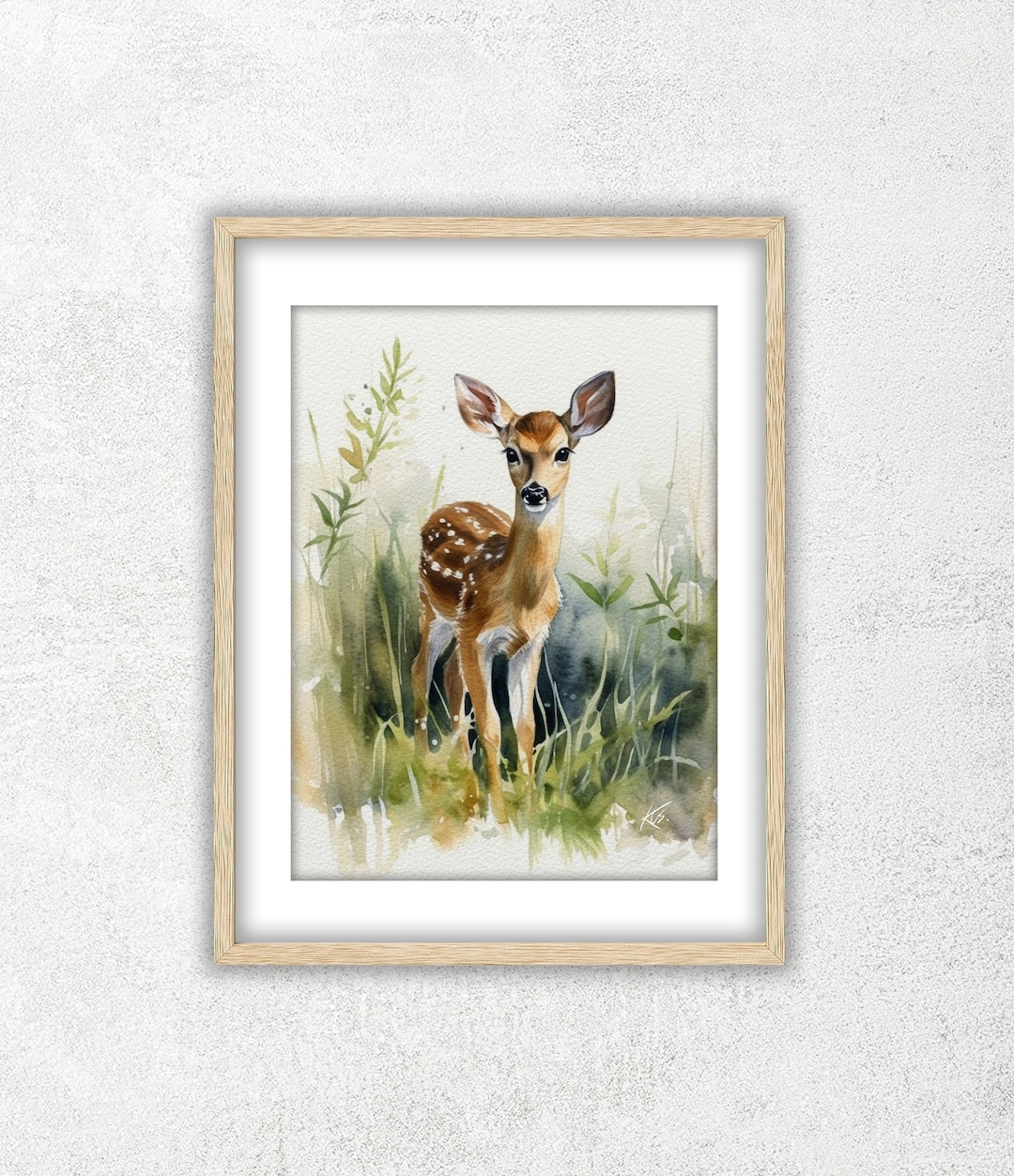 Fawn-3 Watercolor Printable - Wall Art Digital Download-downloadable ...