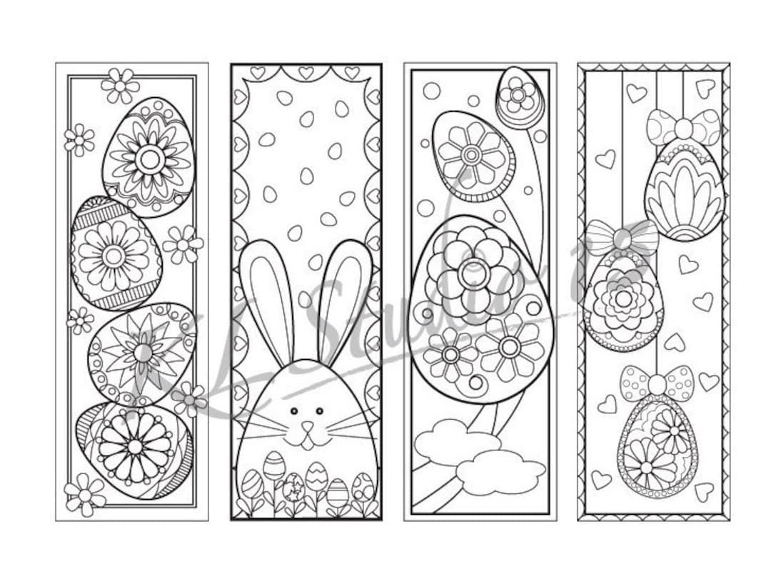 Easter- Coloring Bookmarks Page, Instant Download, Relax Mandala ...