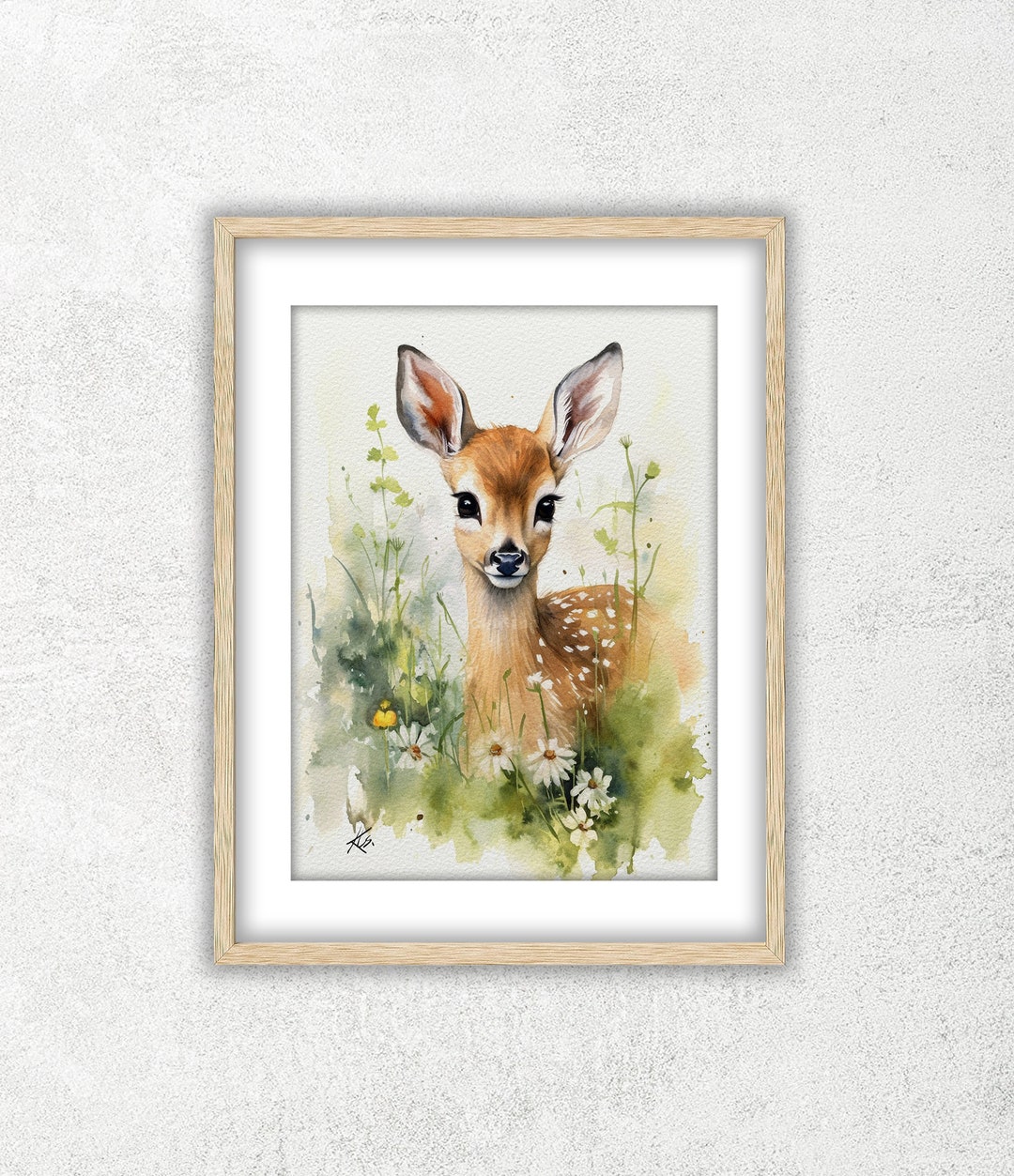 Fawn Watercolor Printable-1 - Wall Art Digital Download-downloadable ...