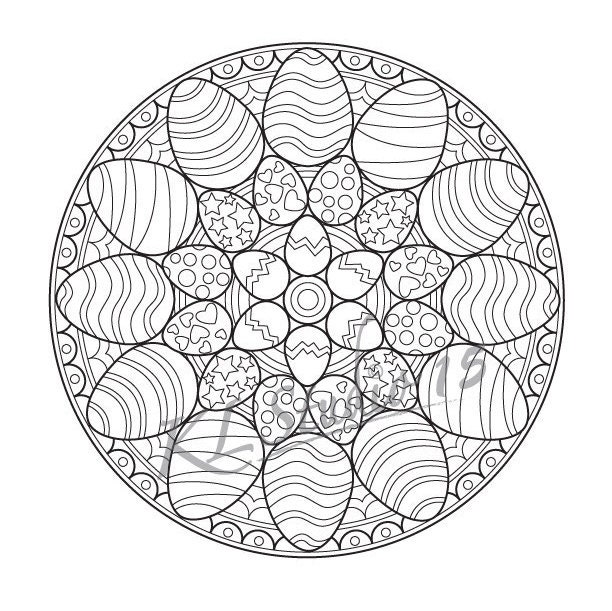 Easter Coloring Page Instant Download Relax Mandala Designs - Etsy