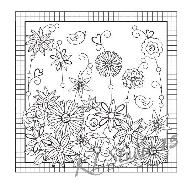 Happy Spring Coloring Page, Instant Download, Relax Coloring Page to ...