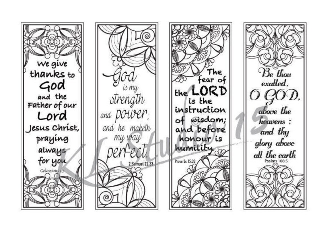 Bible Verse Coloring Bookmarks#4, Instant Download - Etsy