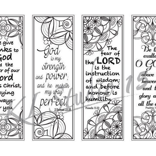 Bible Verse Coloring Bookmarks4 Instant Download - Etsy Canada