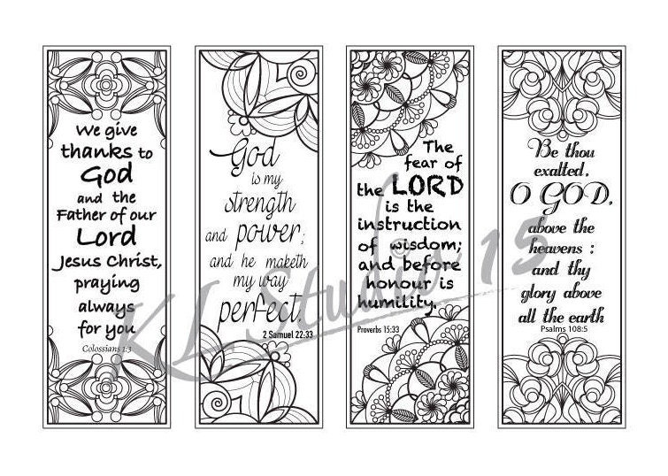 Bible Verse Coloring Bookmarks#4, Instant Download - Etsy UK