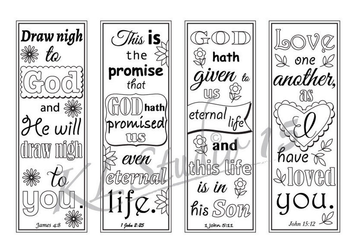 Bible Verse Coloring Bookmarks3 Instant Download (Instant Download) - Etsy