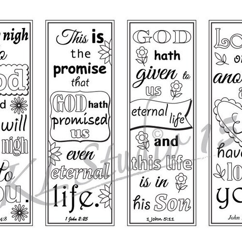 Bible Verse Coloring Bookmarks4 Instant Download - Etsy Canada