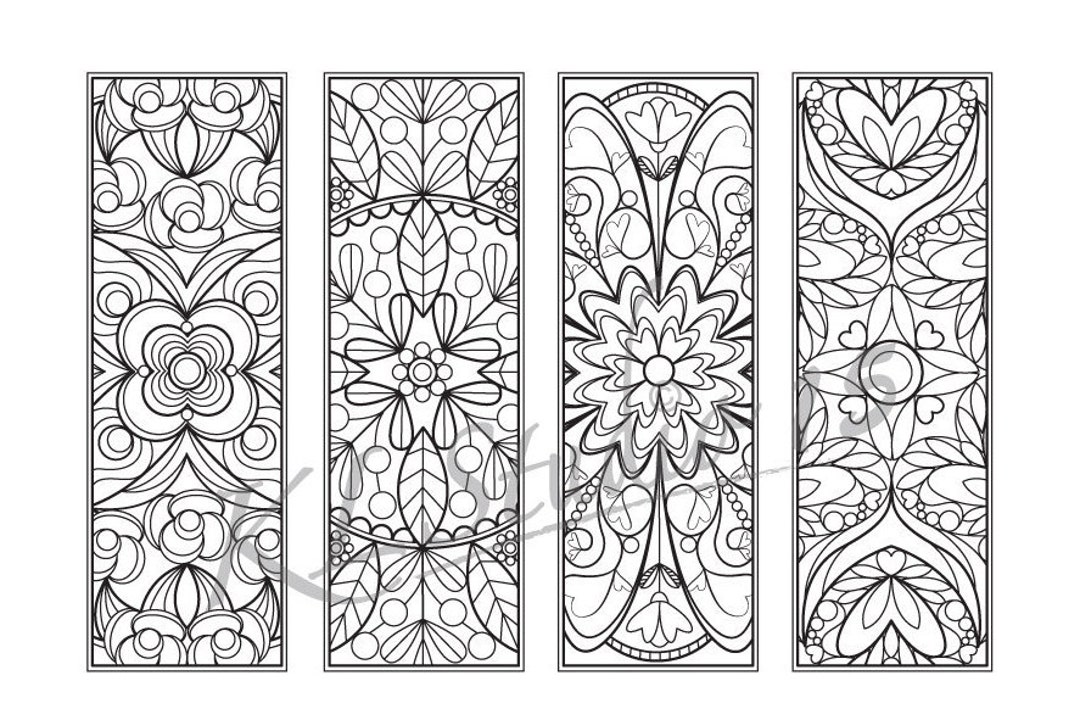 Mandala Coloring Bookmarks , Instant Download, Relax Mandala Designs to ...