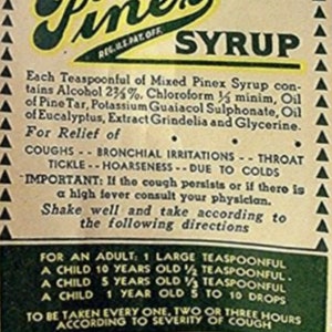 Vintage Pinex Cough Syrup Bottle - Etsy