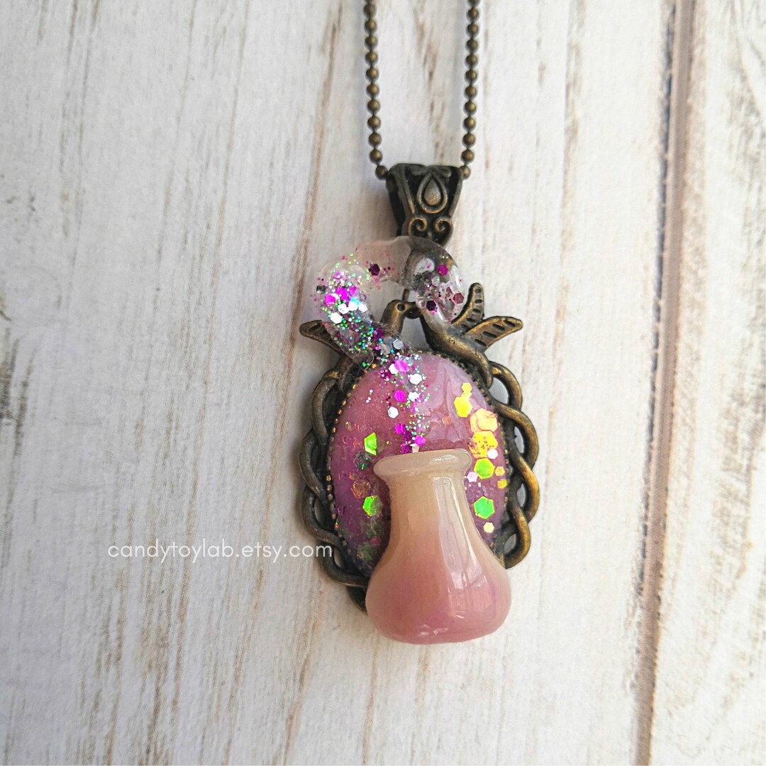 UV Resin Magic Potion Necklace. Halloween. Wizards. Vial Polymer Clay ...