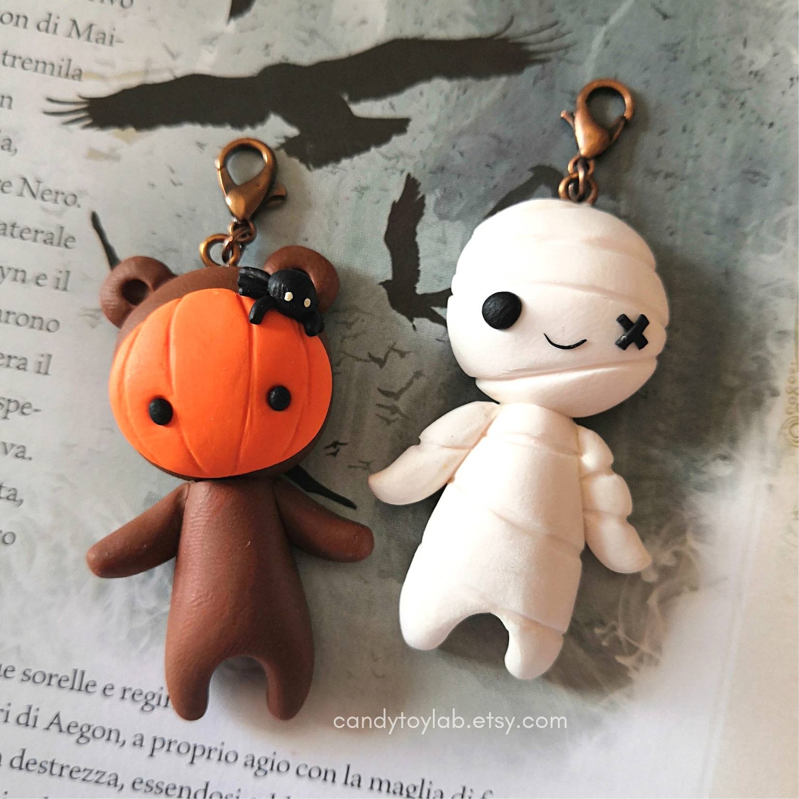 Kawaii Charms Cute Spooky Halloween Polymer Clay Polymer Clay. Pumpkin ...