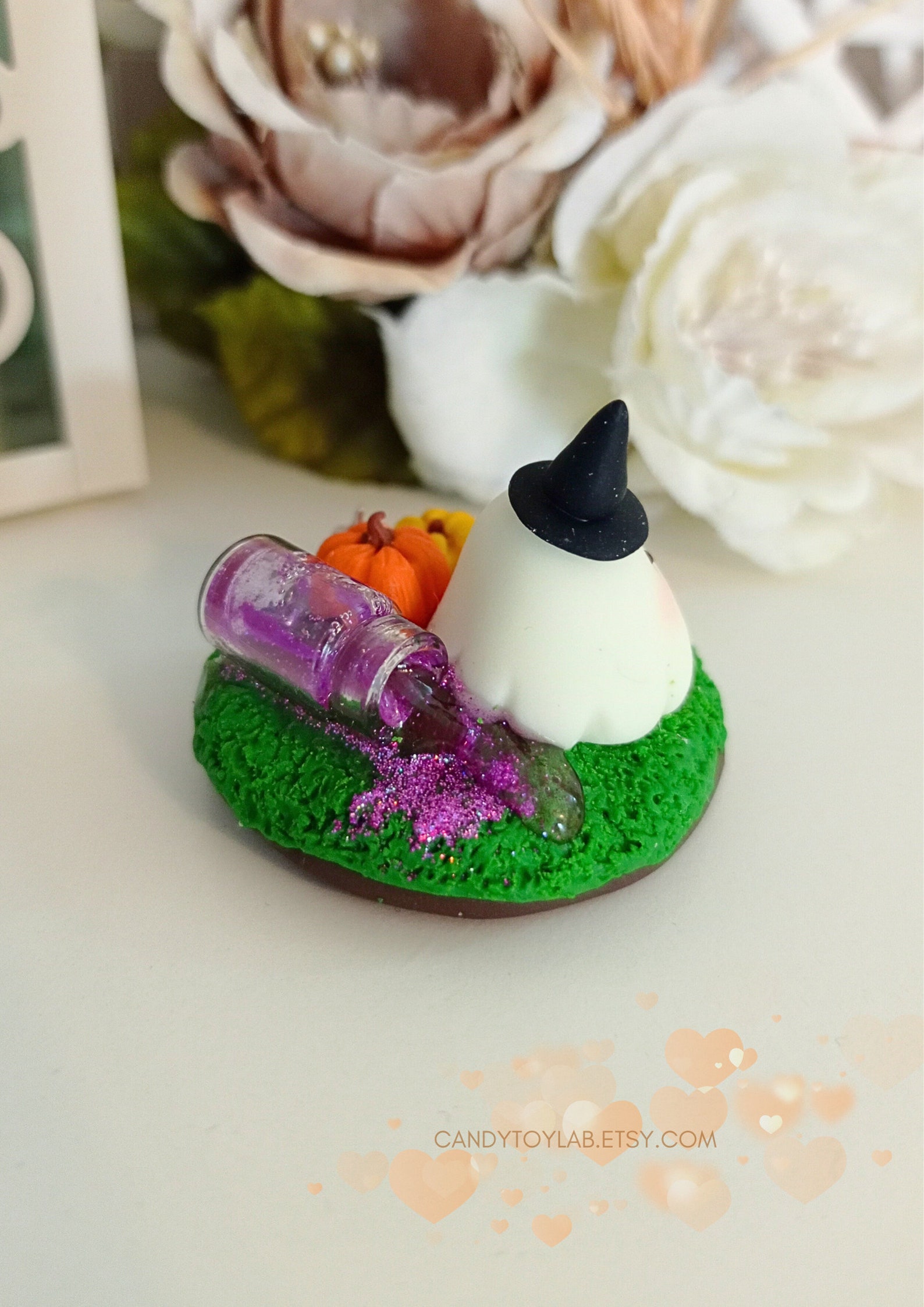 Kawaii Ghost Tiny Cute Halloween Decoration Fimo Miniature Polymer Clay ...