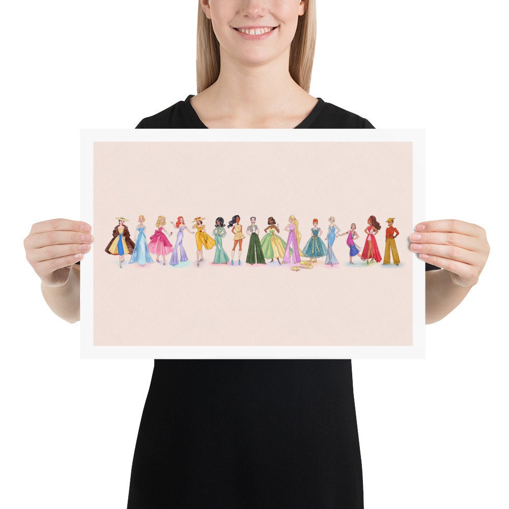 Vintage-inspired Princess Fashion Poster • Fairytale Art • Gallery Wall ...