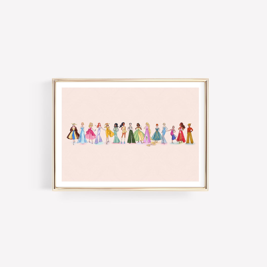 Vintage-inspired Princess Fashion Poster • Fairytale Art • Gallery Wall ...