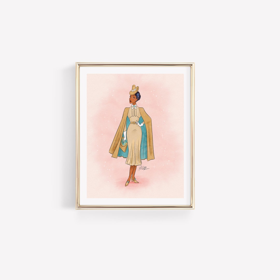 The Power Cape • Vintage-inspired Princess Art • Fashion Illustration ...