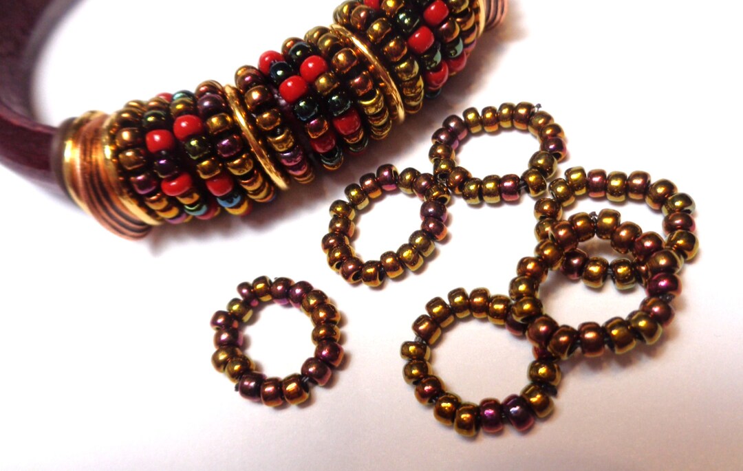 Six (6) Beaded Single Strands for Licorice Leather Strands---color Dark ...