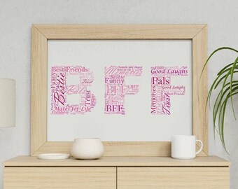 Best Friend Word Art - Etsy UK