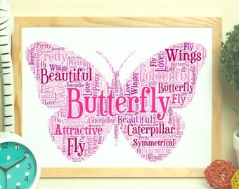Butterfly Word Art | Etsy UK
