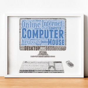Computer Word Art Gift, Personalised Word Art Computer Gift, IT Gift ...