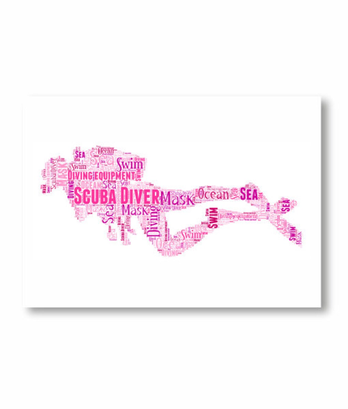 Scuba Diver Word Art Diver Gift Deep Sea Diving Wall Art | Etsy UK