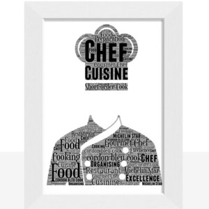 Gift for Chef Personalised Chef Word Art Print Gift Chef Hat and Apron ...