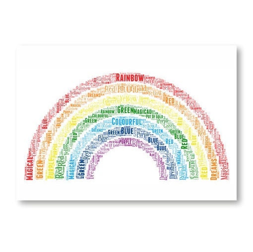 Personalised Rainbow Gift Rainbow Colours Framed Word Art - Etsy UK